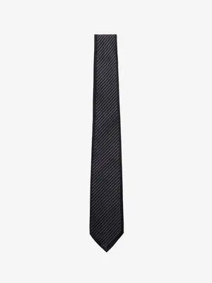 Alexander McQueen Metallic Jacquard Pinstripe Tie