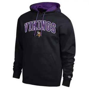 Champion Purple Minnesota Vikings Contrast Hoodie - Black