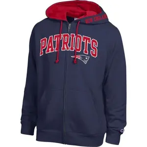 Champion Red New England Patriots Full-zip Hoodie - Navy