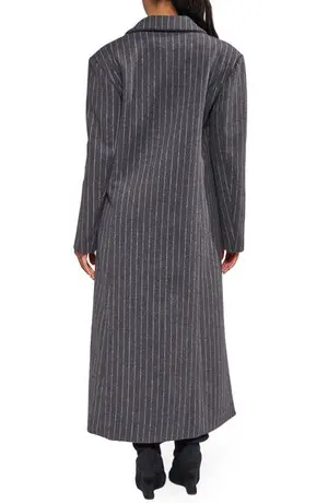 AZALEA WANG Skyline Pinstripe Long Coat