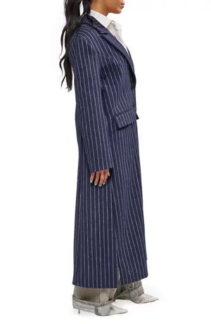 AZALEA WANG Skyline Pinstripe Long Coat