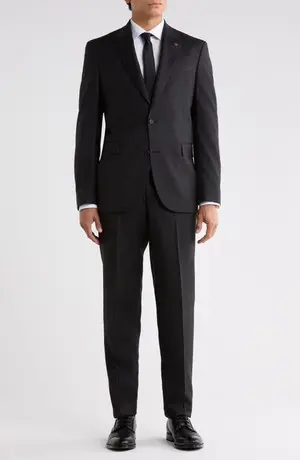 ALLSAINTS Rawdon Slim Fit Wool Peak Lapel Suit - Black