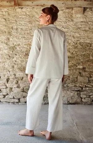CHRISTY Seersucker Stripe Luxury Cotton Pajamas