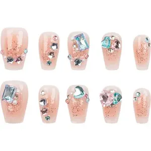 3H NAILS Dreamboatshort Coffin Press-on Nails - Pink
