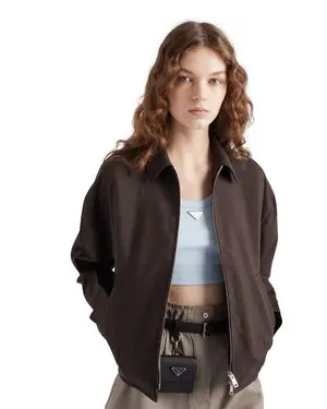 Prada Ribbed Knit Cotton Crop Top