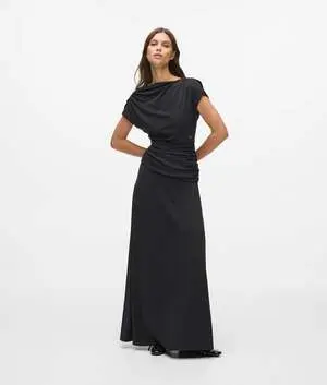 Karl Lagerfeld Draped Low-back Dress - Black