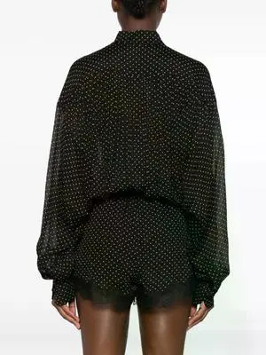 Andamane Juliette Polka-dot Long-sleeve Playsuit