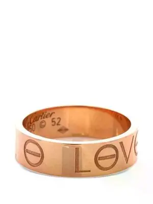 Cartier Engraved Love Band 18k Rose Gold Ring
