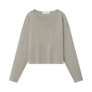 Fear Of God Rib Knit Modern Cropped Boatneck 'pyrite Heather - Grey