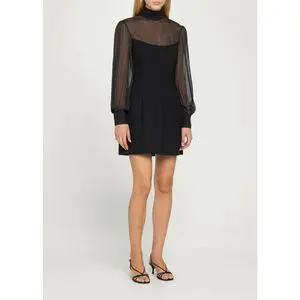 Cinq À Sept Fili Mesh Tieneck Mini Dress