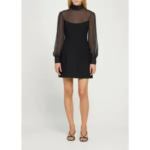 Cinq À Sept Fili Mesh Tieneck Mini Dress