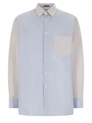 Paul Smith Camicia A Righe In Cotone - Azure