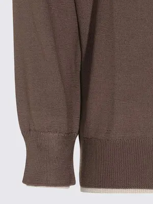 Eleventy Long-sleeved Crewneck Jumper In Pure Wool With Ribbed Trims