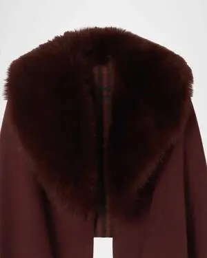 Burberry Shearling Trim Wool-cashmere Scarf