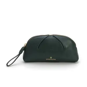 LA PORTEGNA Leather Cosmetic Case Forest