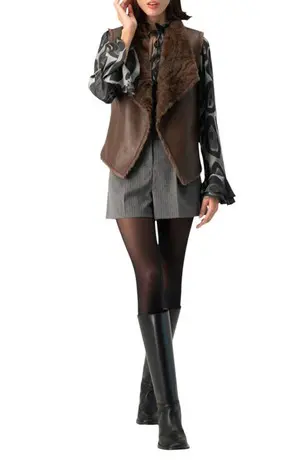 IVONNE Ruffle Neck Blouse With Tie