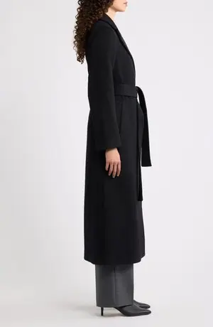 Vince Wool Blend Maxi Wrap Coat