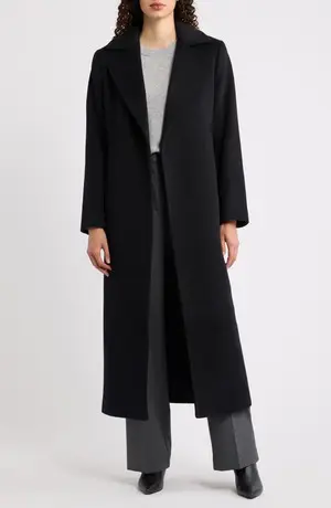 Vince Wool Blend Maxi Wrap Coat
