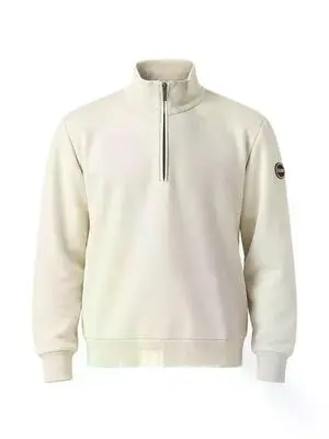 COLMAR Logo-patch Zip-neck Sweatshirt - Neutrals