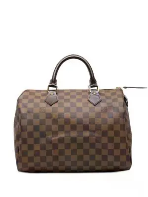 LOUIS VUITTON 2007 Damier Ebene Speedy 30 Boston Bag - Brown