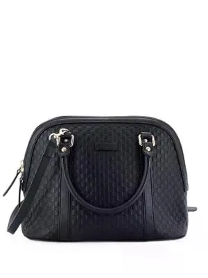 Gucci Convertible Dome Microguccissima Leather Medium Satchel - Black