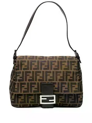 Fendi 2010-2026 Zucca Canvas Mamma Forever Shoulder Bag - Brown