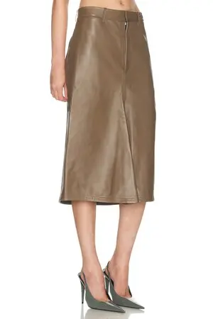 Victoria Beckham Kick Detail Leather Skirt