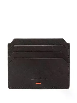 Santoni Logo-detail Card Holder - Brown