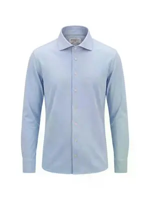BORRIELLO NAPOLI Long-sleeve Spread-collar Shirt - Blue