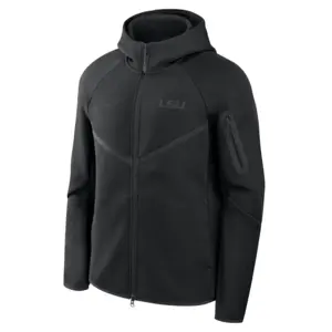 Nike Lsu Tech Fleece College Full-zip Hooded Jacket - Black