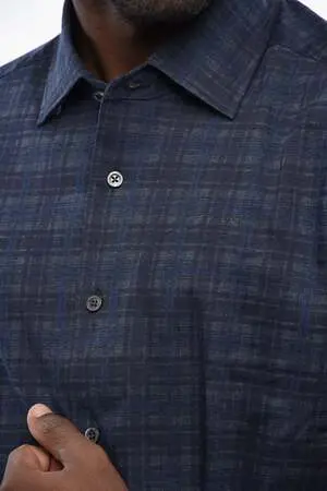 Corneliani Plaid Shirt With French Collar