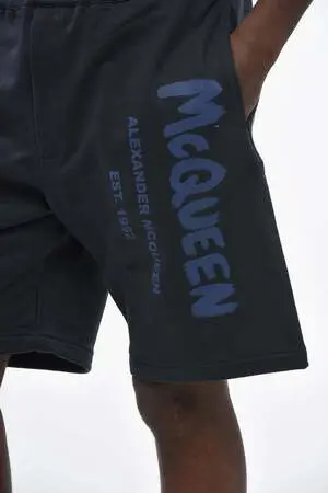 Alexander McQueen Elastic-waist Shorts With Printed Logo