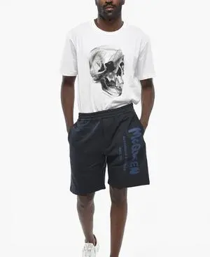 Alexander McQueen Elastic-waist Shorts With Printed Logo