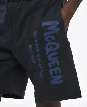 Alexander McQueen Elastic-waist Shorts With Printed Logo