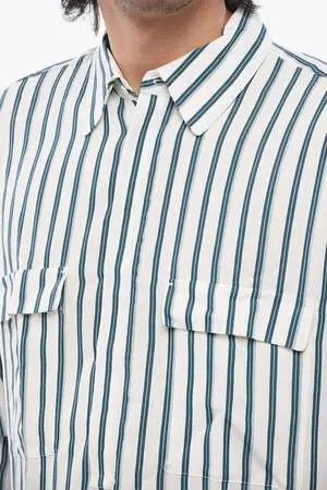 PT TORINO Striped Shirt With Double Chest Pockets