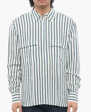 PT TORINO Striped Shirt With Double Chest Pockets