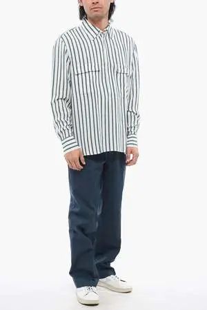 PT TORINO Striped Shirt With Double Chest Pockets