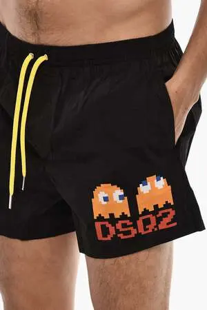 Dsquared2 X Pac-man Logo-print Swim Shorts