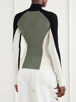 Zimmermann Clash Ribbed Jersey Half-zip Sweater