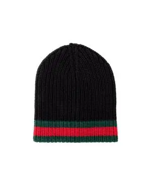 Gucci Sylvie Web Ribbed Knit Beanie
