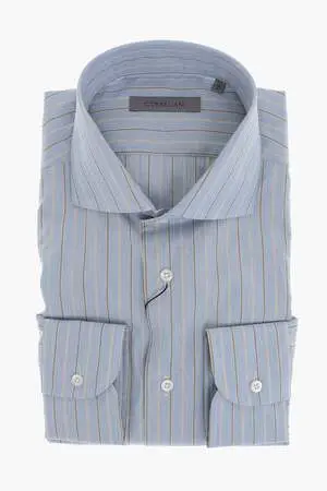 Corneliani Striped French-collar Shirt