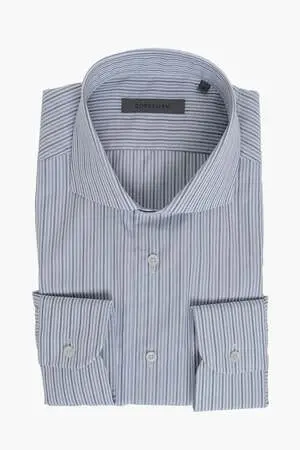 Corneliani Striped Shirt With French Collar
