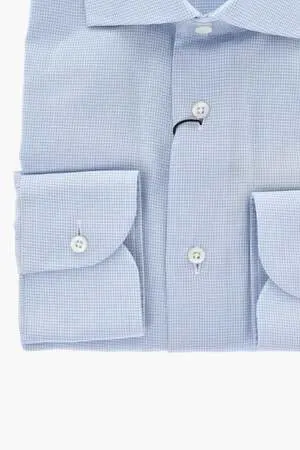 Corneliani Mini-check French-collar Shirt