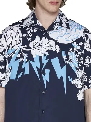 Neil Barrett Hawaiian Bolts Loose-fit Shirt