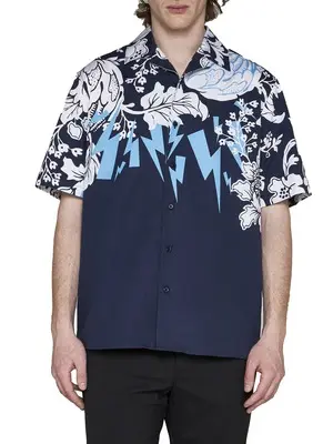 Neil Barrett Hawaiian Bolts Loose-fit Shirt