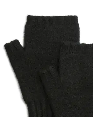 Vince Cashmere Knit Fingerless Mittens - Black