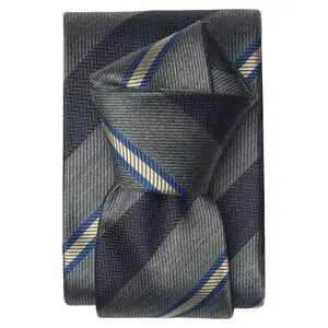 ELIZABETTA MADE IN ITALY Flaminia Silk Jacquard Tie Charcoal - Grey