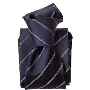 ELIZABETTA MADE IN ITALY Esino Silk Jacquard Tie Midnight And Silver - Blue