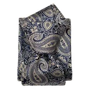 ELIZABETTA MADE IN ITALY Donatello Silk Jacquard Tie Navy & Pewter - Grey