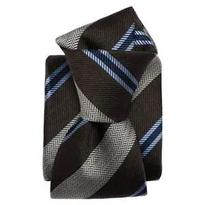 ELIZABETTA MADE IN ITALY Flaminia Silk Jacquard Tie - Brown